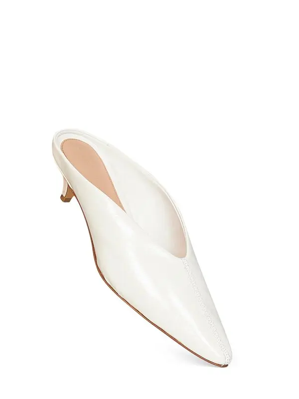 Bottega Veneta Alabaster Shiny Leather Vesta Mule Pumps - Multicolor