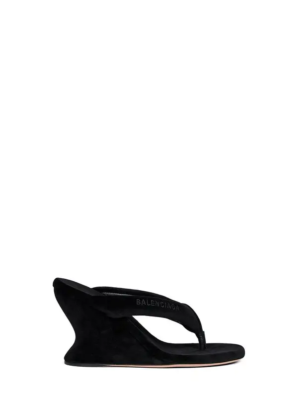 Balenciaga Black Gaeta 90mm Wedge Thong Sandals - Multicolor
