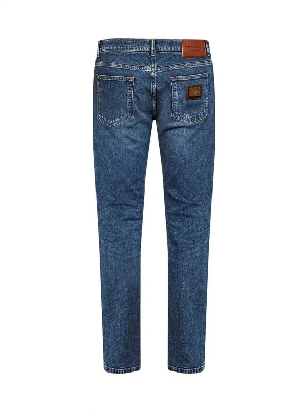 Dolce & Gabbana Blue Stretch Cotton Denim Slim Jeans