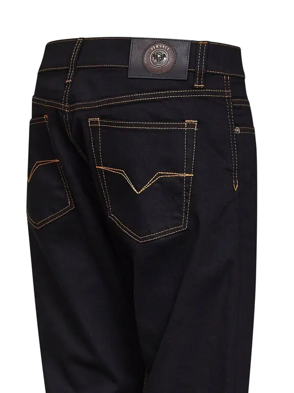 Versace Black Comfort Denim Tapered Jeans