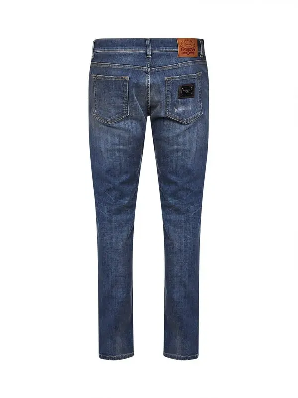 Dolce & Gabbana Blue Stretch Cotton Denim Slim Jeans