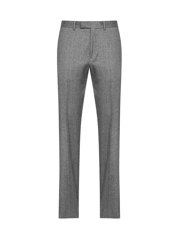 Zegna Melange Grey Techmerino Wash&go Trousers - Multicolor
