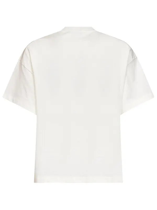JIL SANDER Porcelain Cotton Boxy T-shirt With Logo - Multicolor