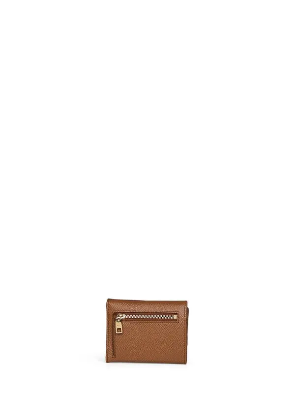 Dolce & Gabbana Caramel Dauphine Leather French Flap Wallet - Multicolor