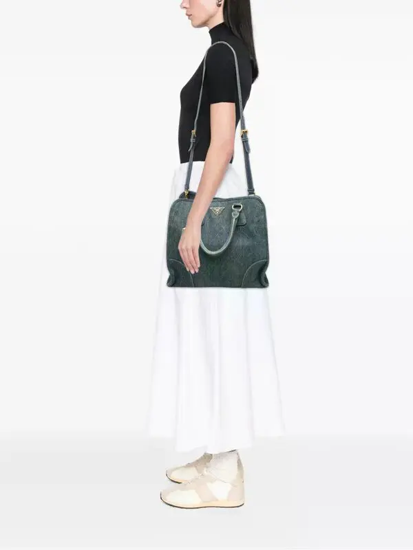 Prada 2000-2026 Denim Open Convertible Tote Satchel