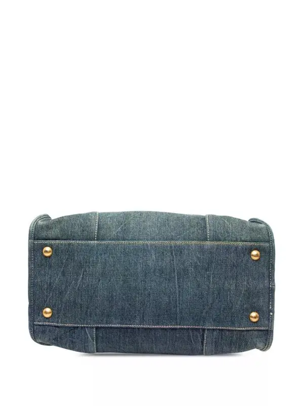 Prada 2000-2026 Denim Open Convertible Tote Satchel
