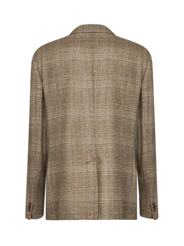 Etro Beige Prince Of Wales Wool Single-breasted Blazer - Multicolor