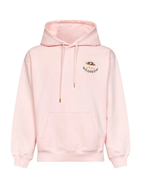 Casablanca Pink Cotton Laduree X Embroidered Hoodie - Multicolor