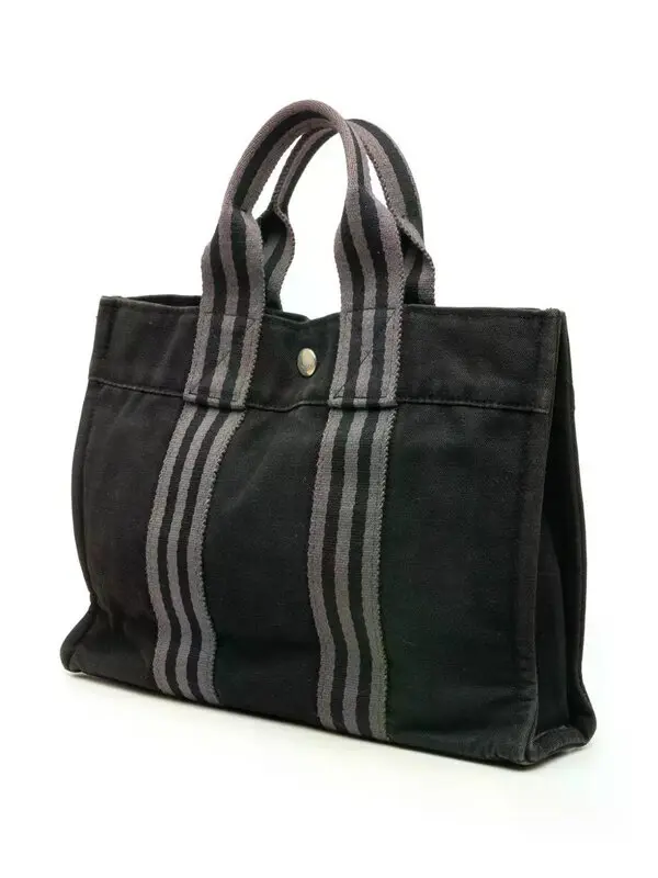 Hermès 1990-2010 Canvas Fourre Tout Pm Tote Bag - Black