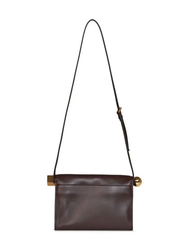 Jacquemus Midnight Brown Rond Carré Clutch With Shoulder Strap