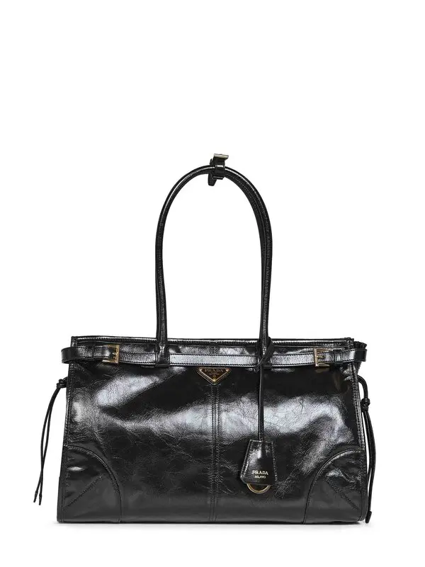 Prada Borse Black Bonnie Large Handbag - Multicolor