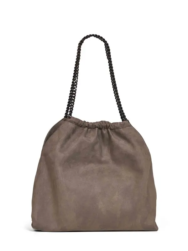 Stella McCartney Dark Taupe Medium Falabella Drawstring Shoulder Bag