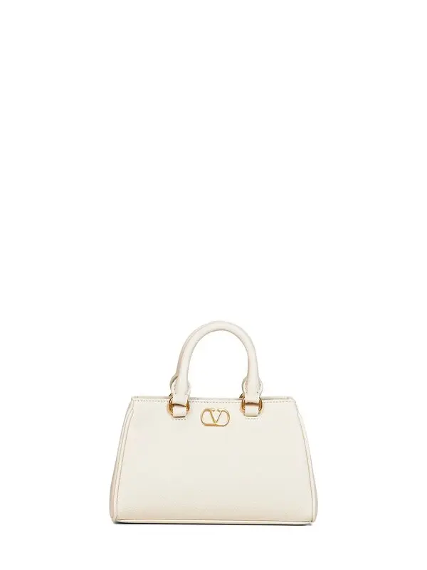 Valentino Garavani Light Ivory Vlogo Signature Mini Handbag - Multicolor