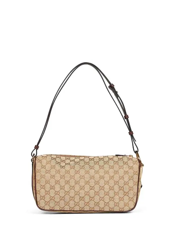 Gucci Sand And Dark Brown Half Horsebit Medium Shoulder Bag
