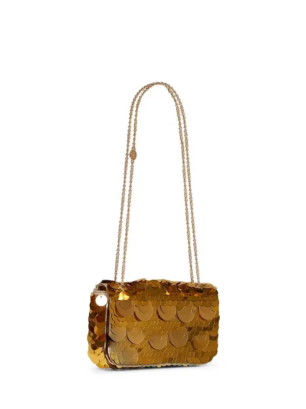 Rabanne Gold Small Sparkle Baguette Bag Shoulder Bag