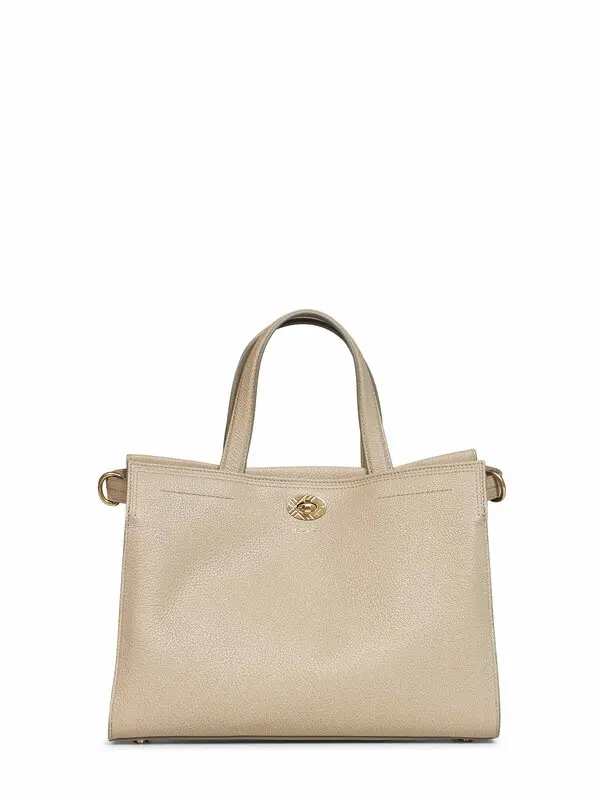 Burberry Beige Cotswolds Leather Tote Bag - Multicolor