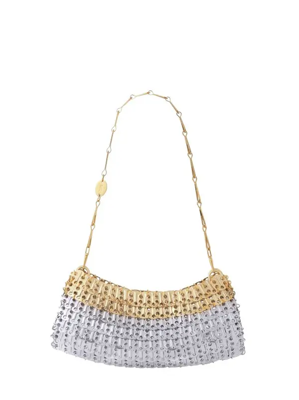 Rabanne Silver And Light Gold 1969 Skyline Clutch With Shoulder Strap