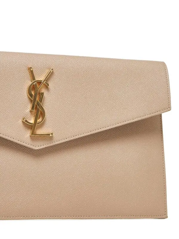 Saint Laurent Uptown Clutch In Grain De Poudre Embossed Leather - Multicolor