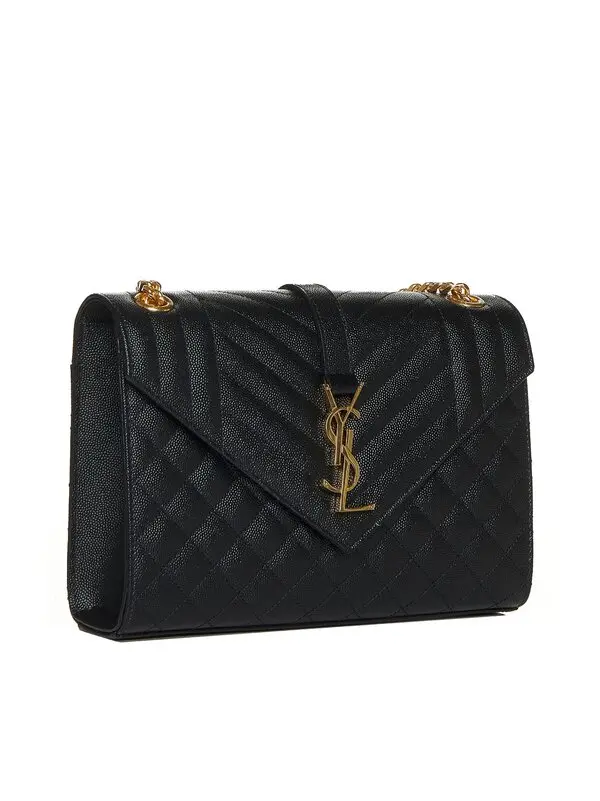 Saint Laurent Envelope Quilted Leather Medium Bag