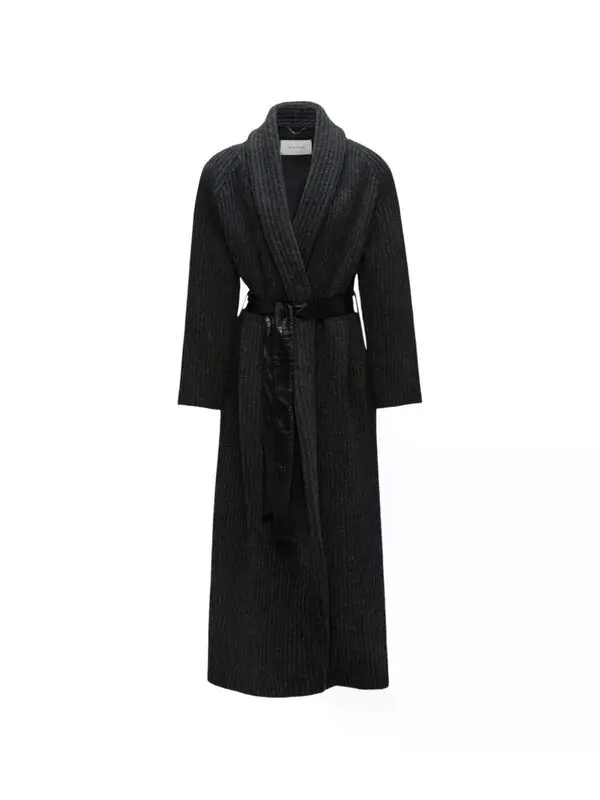 Magda Butrym Ribbed Belted Coat - Grey