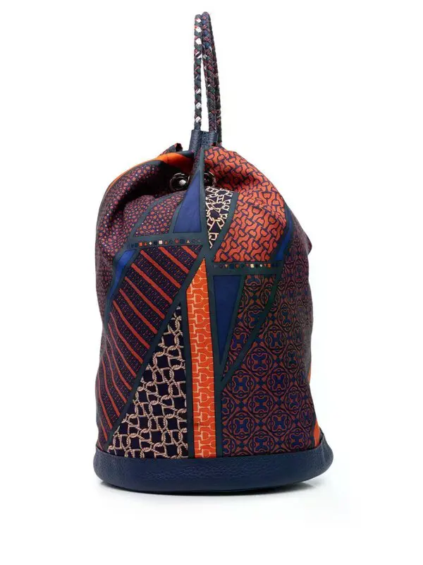 Hermès 2013 Silk And Evercolor Carre En Cravates Sac Soie Cool 22 Backpack - Blue
