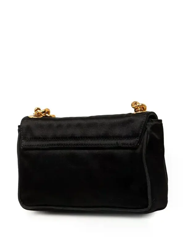 Dolce & Gabbana 2000-2015 Crystal Embellished Satin Miss Stone Chain Crossbody Bag