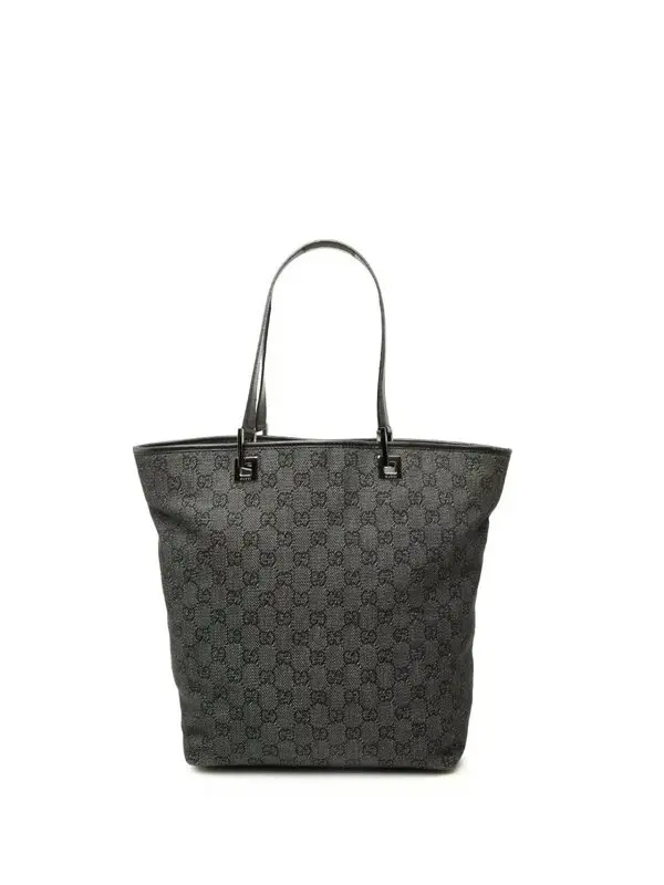 Gucci 2000-2015 Gg Denim Tote Bag - Grey