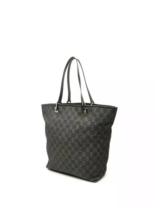 Gucci 2000-2015 Gg Denim Tote Bag - Grey