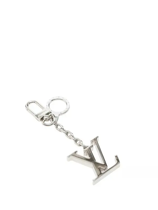 LOUIS VUITTON 2009 Stainless Steel Initials Holder And Bag Charm Key Chain - Silver