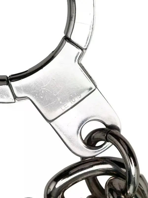 LOUIS VUITTON 2009 Stainless Steel Initials Holder And Bag Charm Key Chain