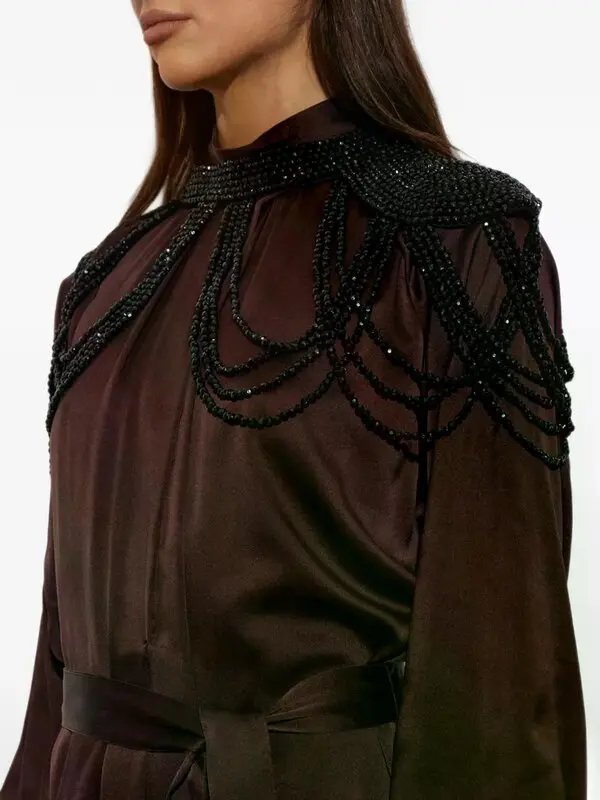 FORTE_FORTE Beaded Fringed Necklace - Black