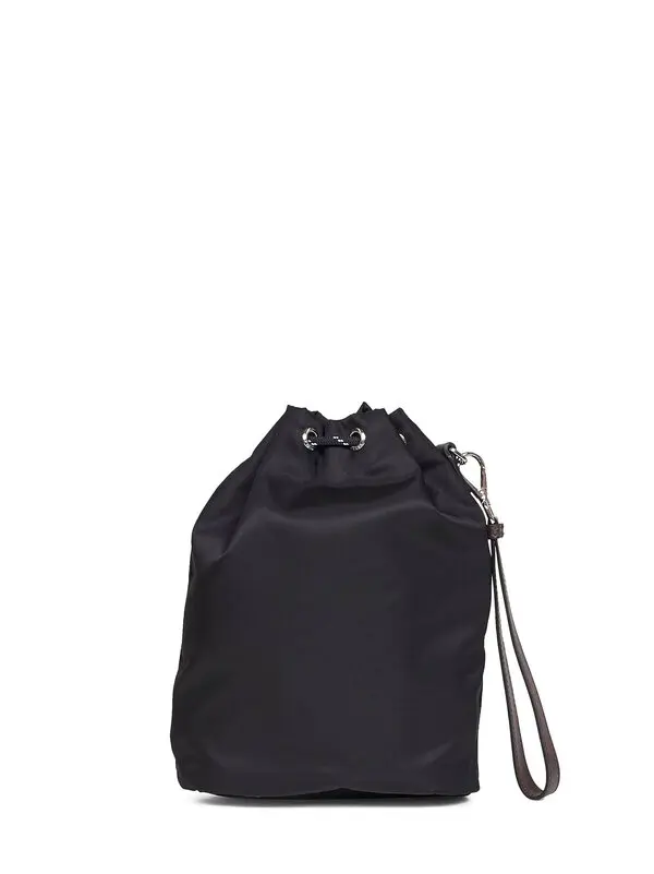 Prada Accessori Pelletteria Black Speedrock Pouch Bag