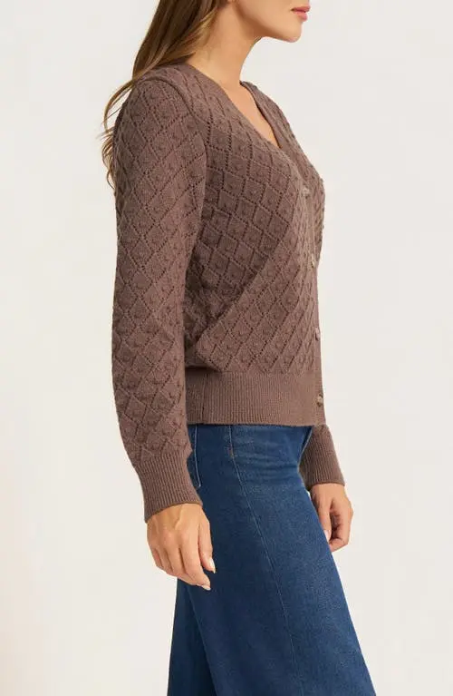 Matty M. Sonny Pointelle Cardigan - Pebble