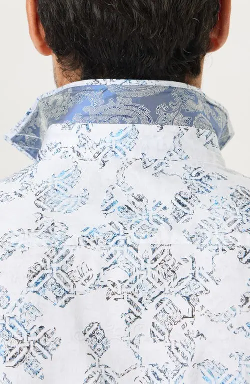 Robert Graham Digsby Print Stretch Cotton Short Sleeve Shirt