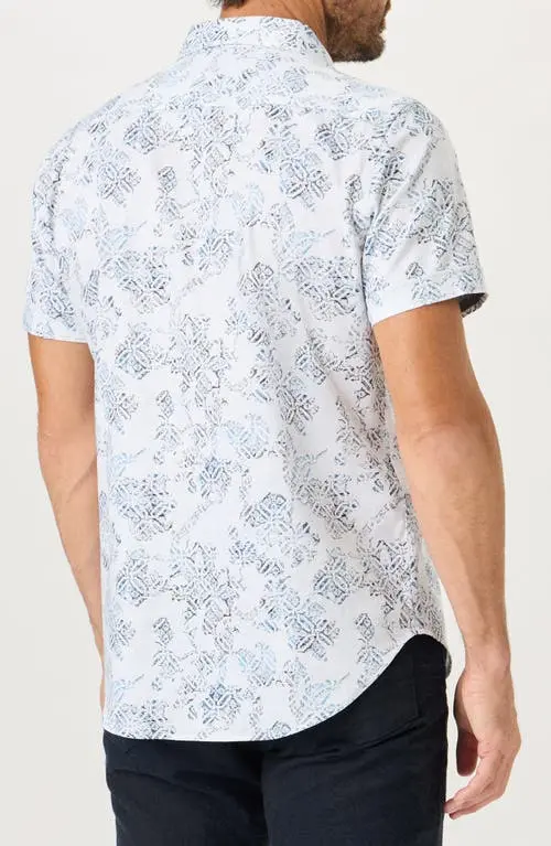 Robert Graham Digsby Print Stretch Cotton Short Sleeve Shirt