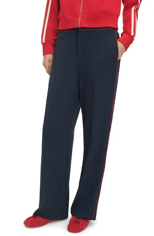 Rag & Bone Kathryn Side Stripe Wide Leg Pants - Navy