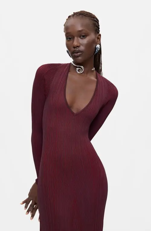 Desigual Long Sleeve Ribbed Knit Dress