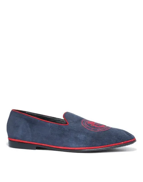 BILLIONAIRE Embroide Crest Leather Loafers