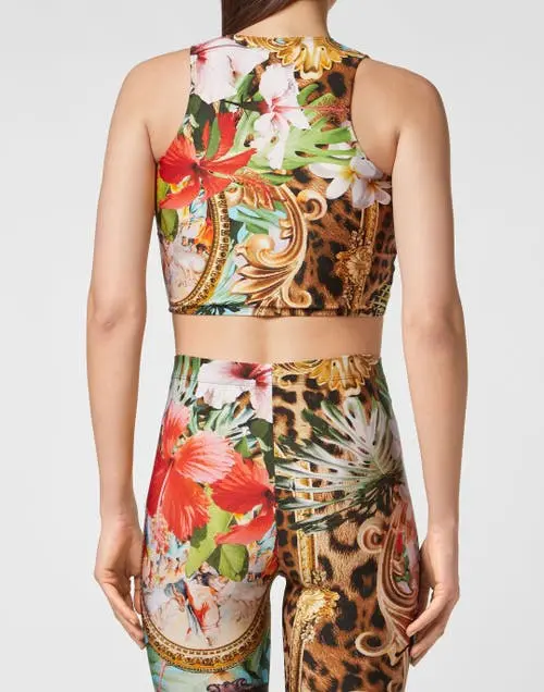 Philipp Plein Crop Top Baroque Flowers