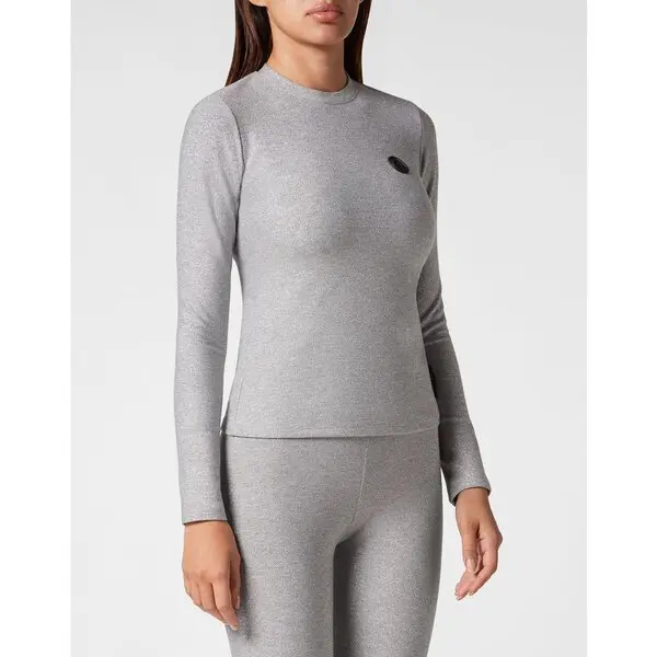 PLEIN SPORT Longsleeve T-shirt Glitter - Silver