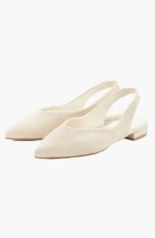 LASCANA Textured Slingback Ballet Flats - Beige