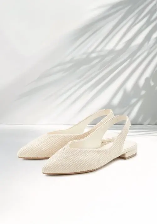 LASCANA Textured Slingback Ballet Flats