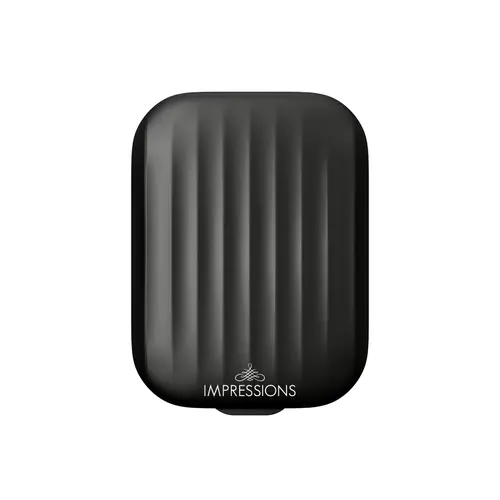 IMPRESSIONS VANITY Linea Led Compact Mirrorusb-c Rechargeable, 10x Magnification - Black