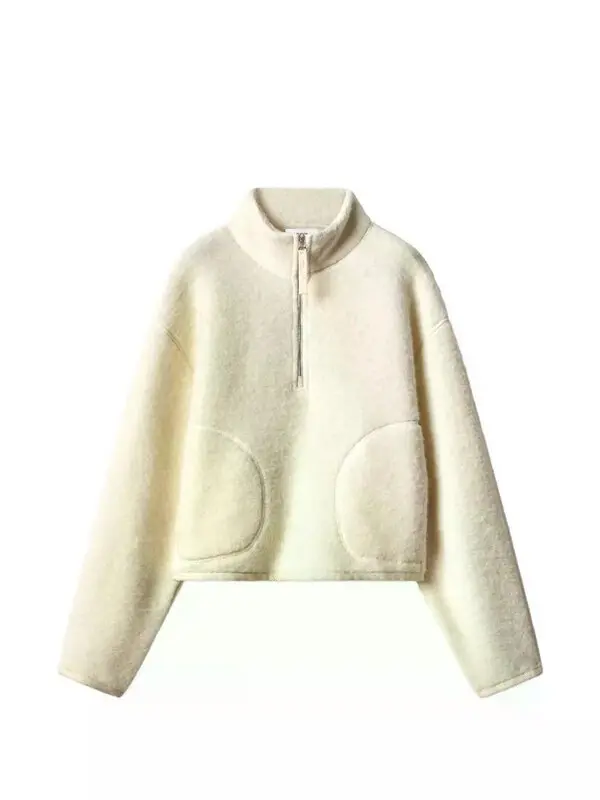 Maison Kitsuné Half-zip Wool-blend Jacket - Neutrals