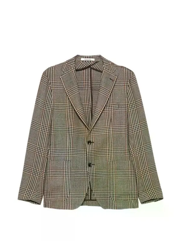 Tagliatore Prince Of Wales Check Wool Blazer - Grey
