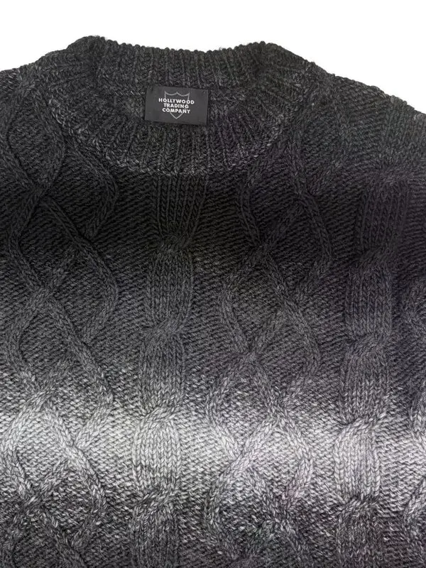 HTC LOS ANGELES Cable-knit Distressed Sweater