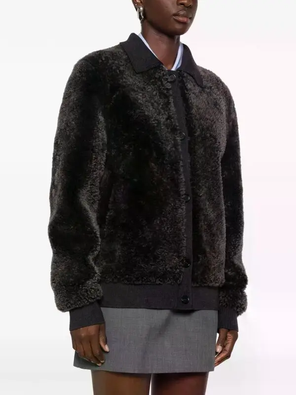 Miu Miu Shearling-finish Button-up Jacket