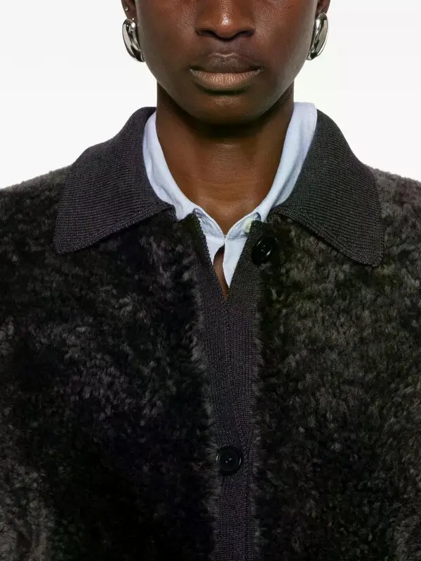Miu Miu Shearling-finish Button-up Jacket