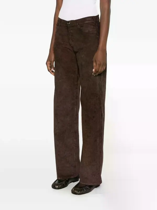 WHITE SAND Corduroy Straight-leg Trousers - Brown