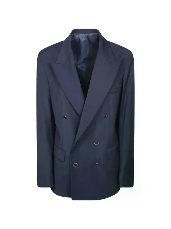 MARSEM Double-breasted Peak-lapels Blazer - Blue